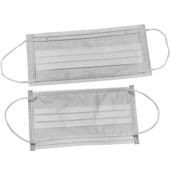 White Nonwoven Disposable 3 Ply Face Mask For Cleanroom