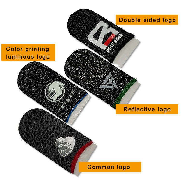 Black Conductive Silver Fiber Touch Screen Gaming Finger Sleeve Sweat Proof