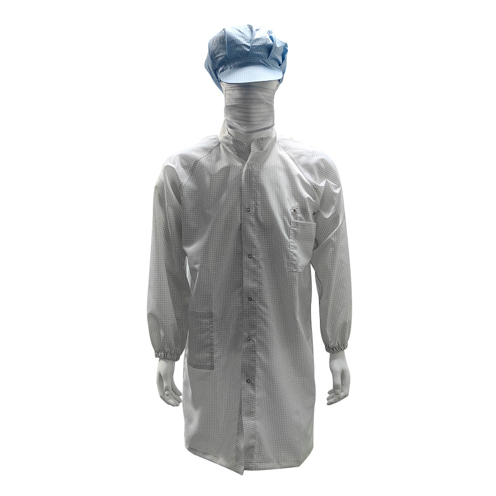 98% Polyester+2% Carbon Fiber 5mm Grid ESD Antistatic Safety Coat ...