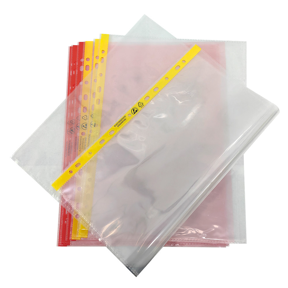 11 Hole Pink or Yellow Cleanroom File Bag A4 A3 Dust-Free ESD Anti ...