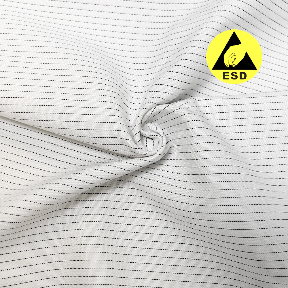 5mm Stripe 65%Polyester 34%Vicose 1%Carbon Fiber Antistatic Fabric ...