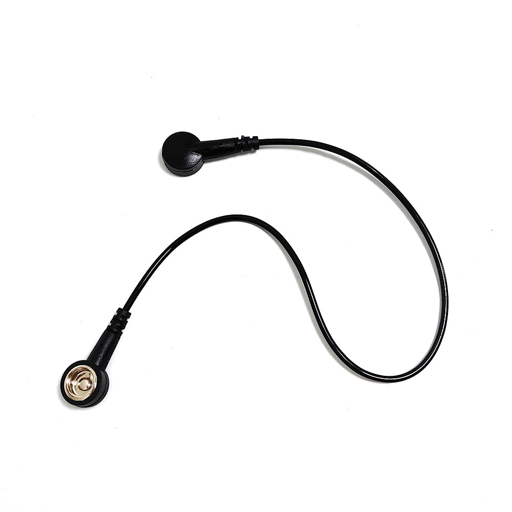 Black 30cm ESD Grounding Cable Wire With Both Ends Button For Cleanroom ...