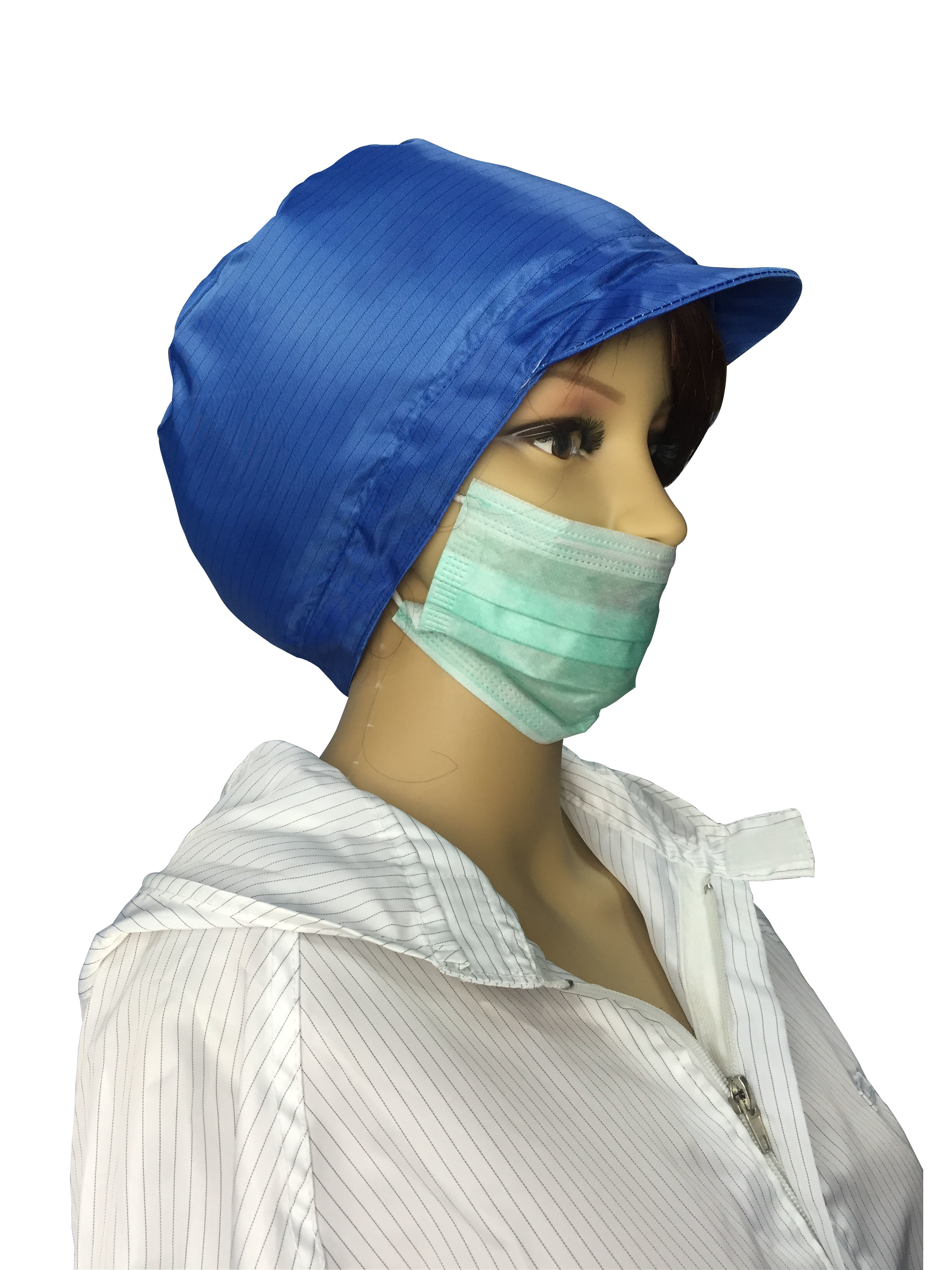 Breathable Re Useable ESD Safe Clothing ESD Hat 5x5 Cm Top Mesh Window