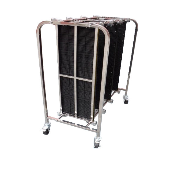 304 Stainless Steel ESD PCB Cart ESD Magazine Rack Horiz Hold Panel Rack