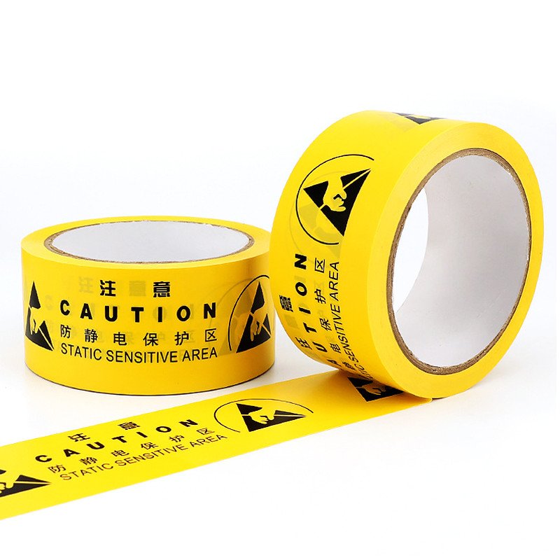 Yellow ESD Anti Static Warning Tape Chinese Or English Identification ...