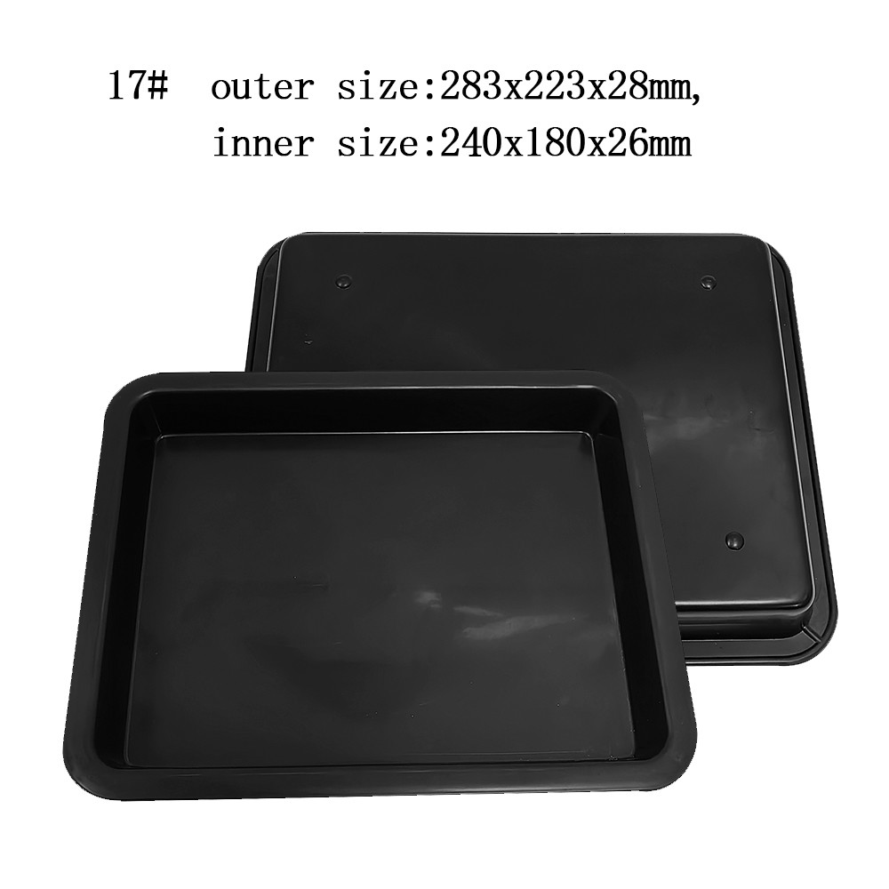 283x223x28mm Black Plastic Square Tray Anti-Static Tray Parts Box ...