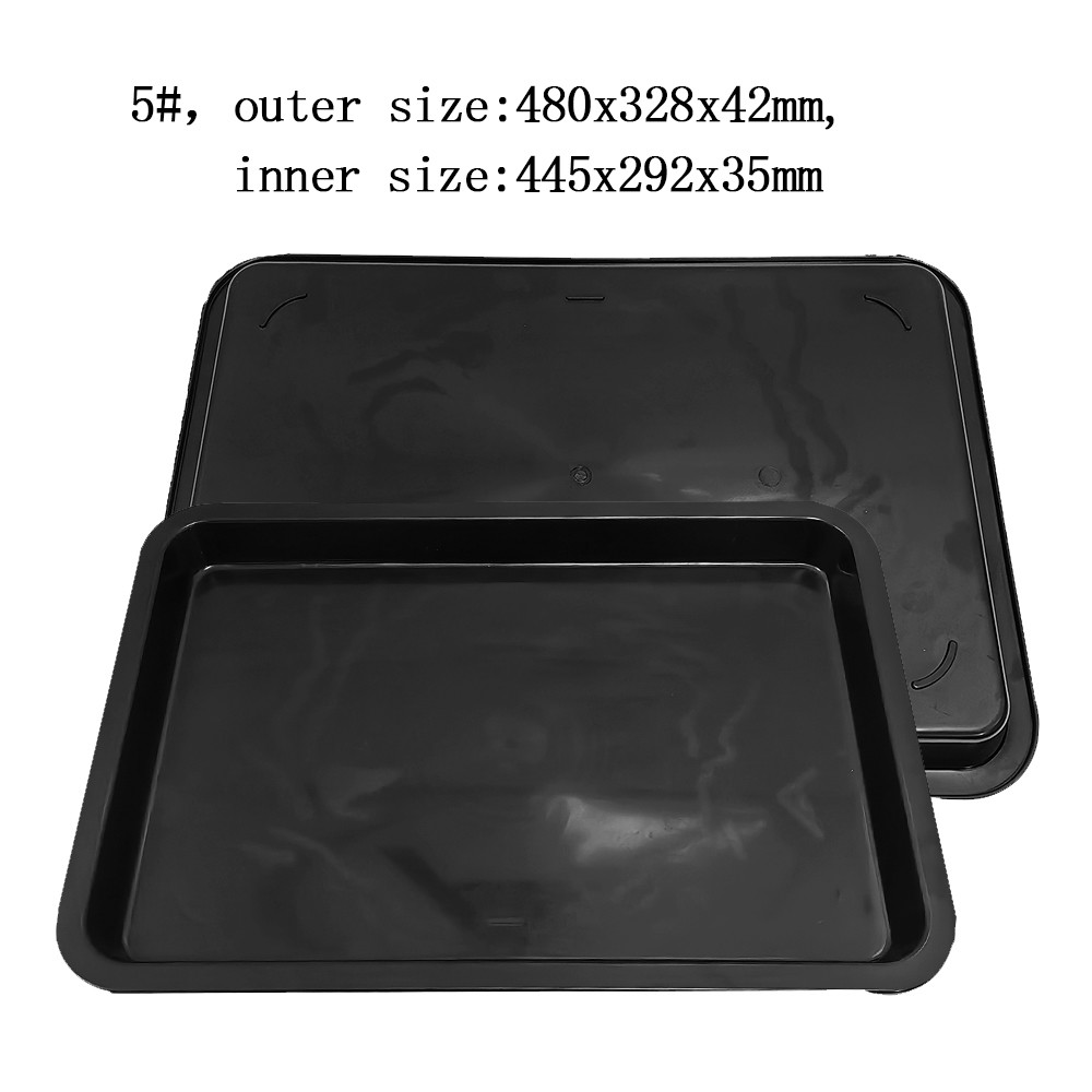 480x328x42mm Anti Static Square Tray Black Plastic Square Basin ESD ...