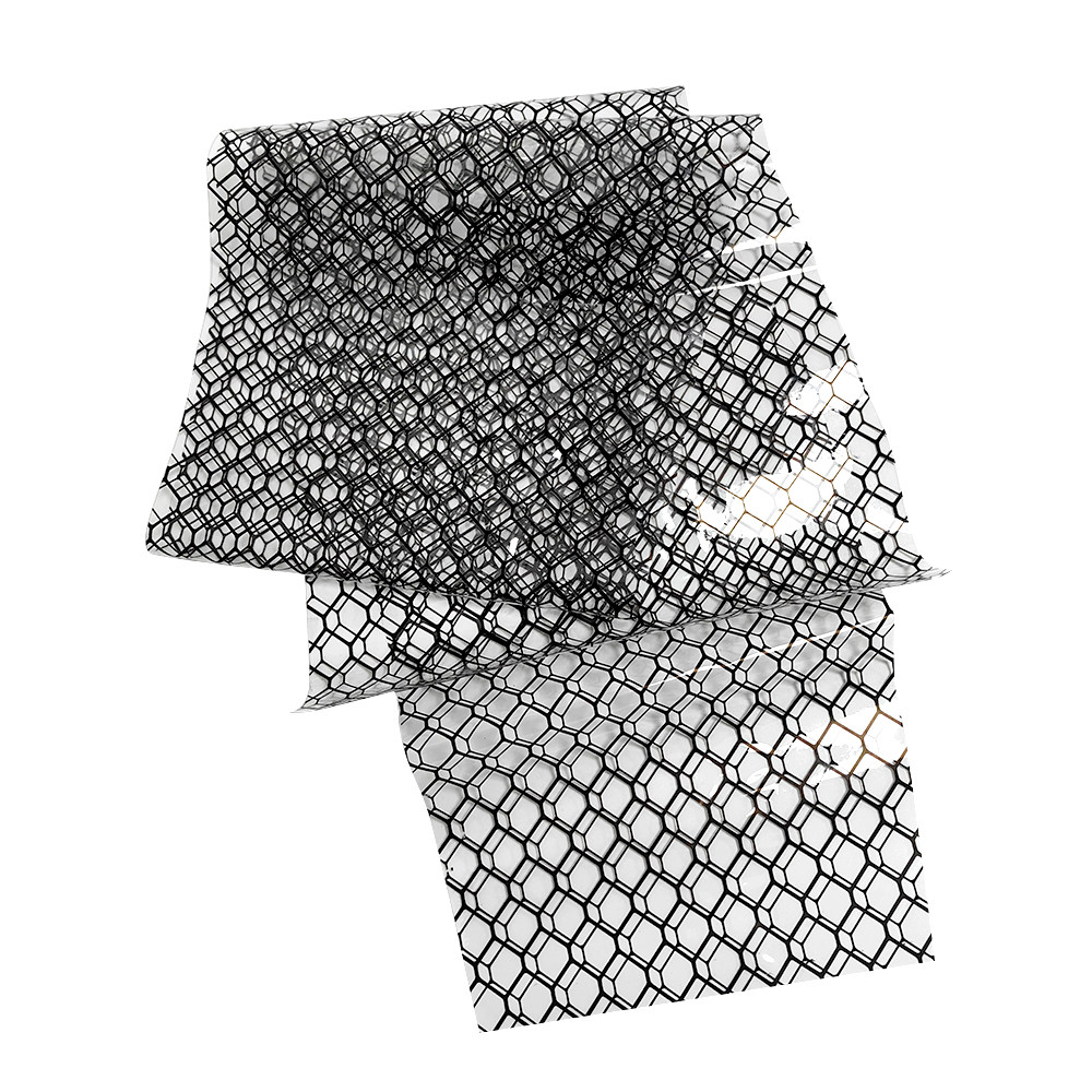 ESD Double Sided Transparent PVC Grid Curtain 0.3mmx1.37mx30m