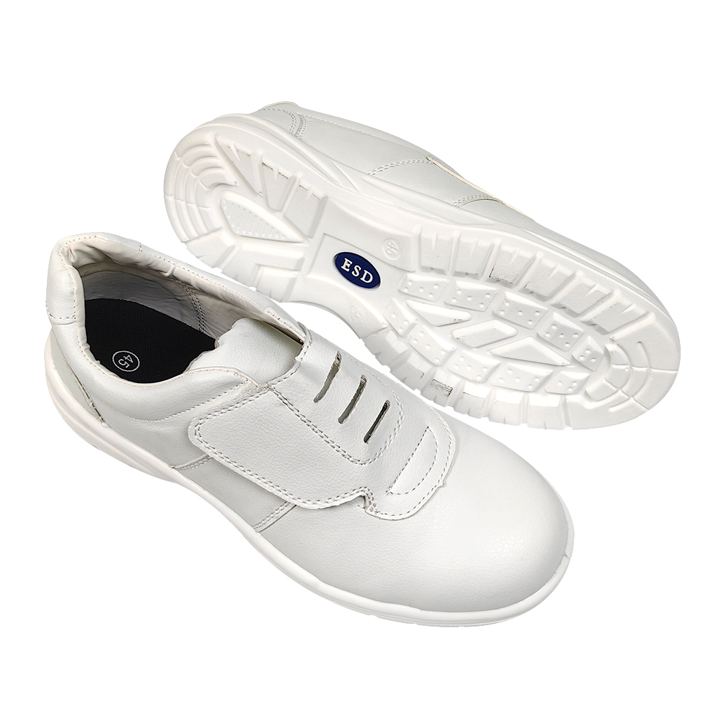 No Lacing Velcro Design Esd Safety Shoes Dustproof Steel Toe Work