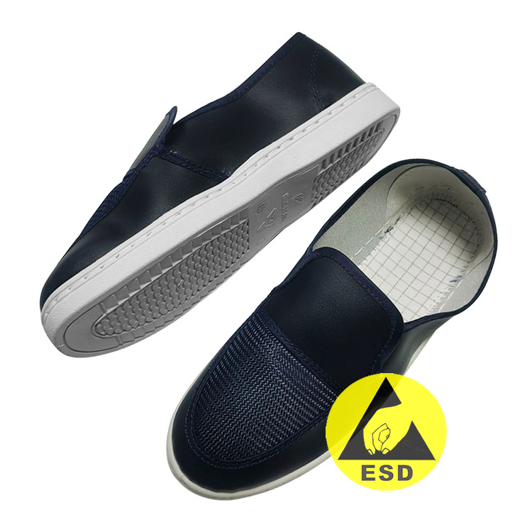 Blue Antistatic PVC Mesh Fabric Breathable ESD Safety Shoes Reusable ...