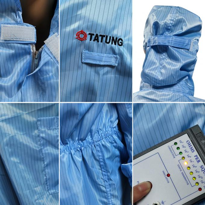 Washable Lightweight Clean Room Anti Static Overall With 99% Polyester ...