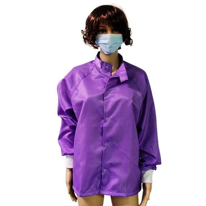 EPA Work Wear ESD Safe Lab Coats With Snap Fasteners Purple