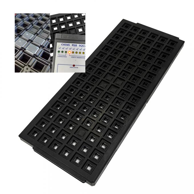 10mm*10mm*2.0mm ESD SMT Stacked Anti Static Plastic IC Storage Tray For PCB