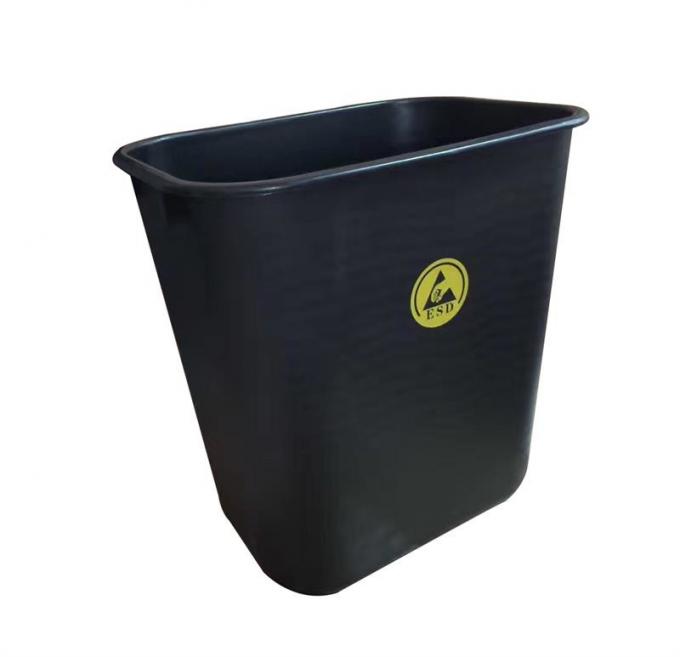 Lids Style Permanent ESD Trash Cans / Waste Basket Color Black w/ESD Symbol