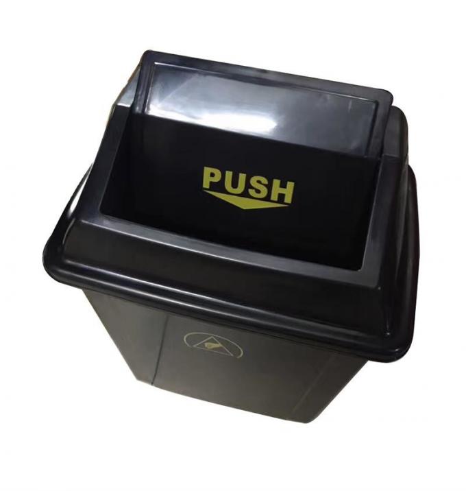 Lids Style Permanent ESD Trash Cans / Waste Basket Color Black w/ESD Symbol