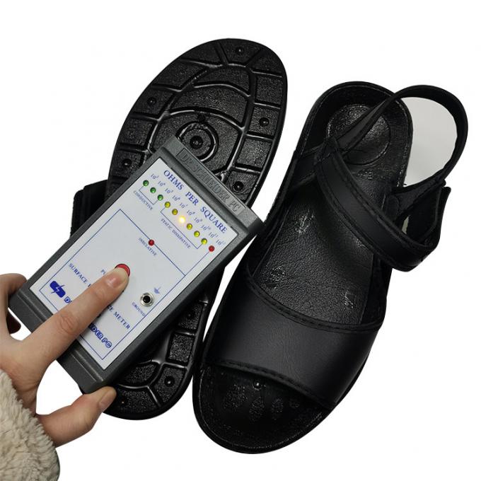 Cleanroom ESD Antistatic Black PU Leather Sandals