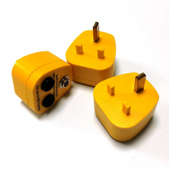 ABS Snap Grounding ESD UK US EU Industrial Plug Yellow Color
